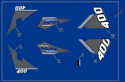 COMPLETE STICKER SET - LINHAI LOGO (BLUE PLASTIC) 400 - Dealer Szamocin